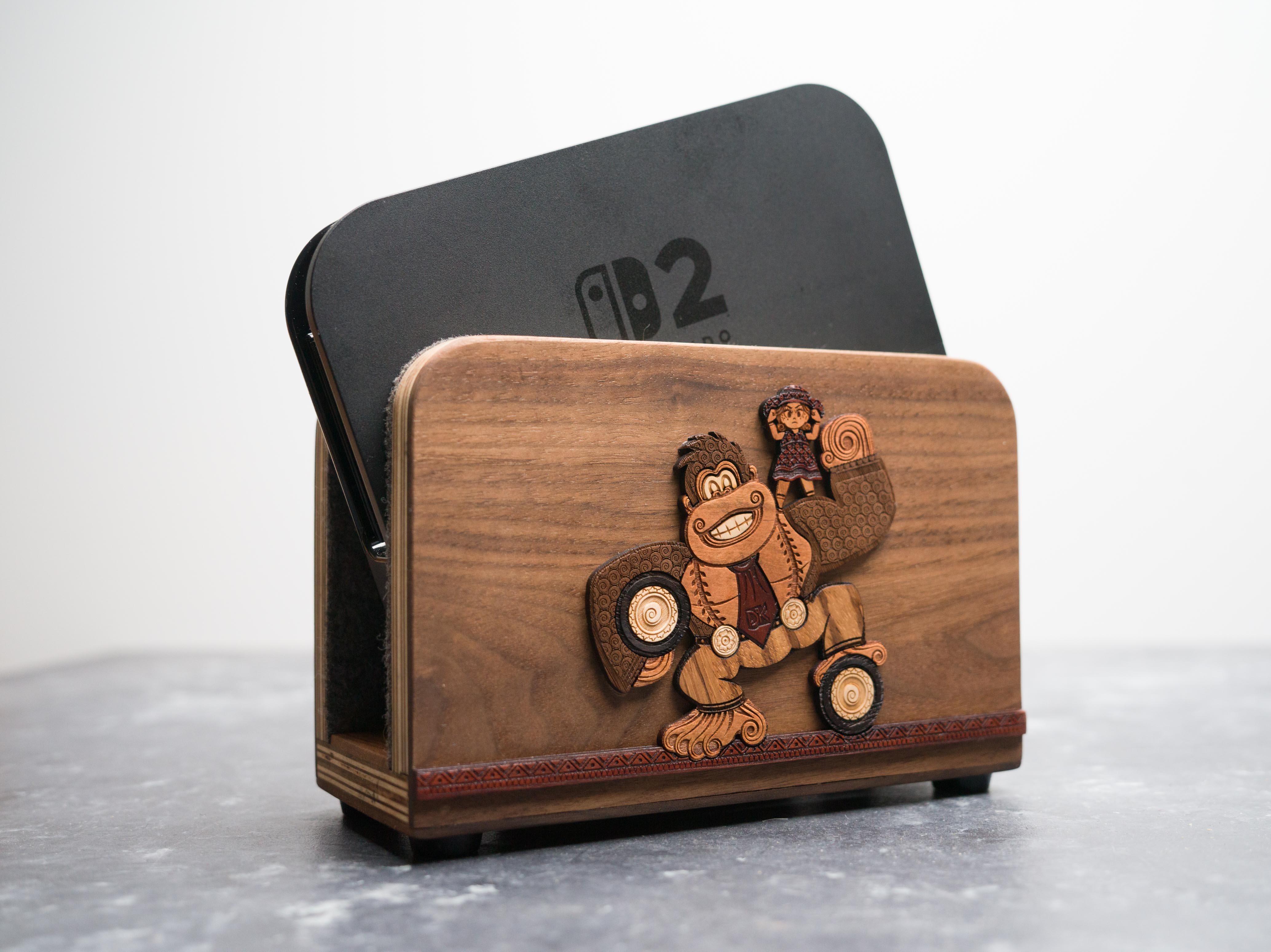 Wooden Henna / Mehndi Donkey Kong Bananza Nintendo Switch 2 Dock Sleev ...